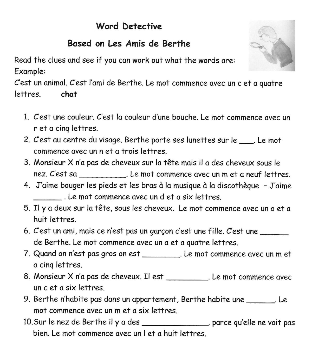 Word Detective - Bonjour Berthe!