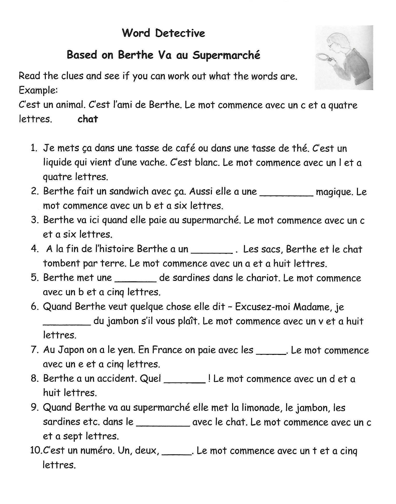 Word Detective - Bonjour Berthe!