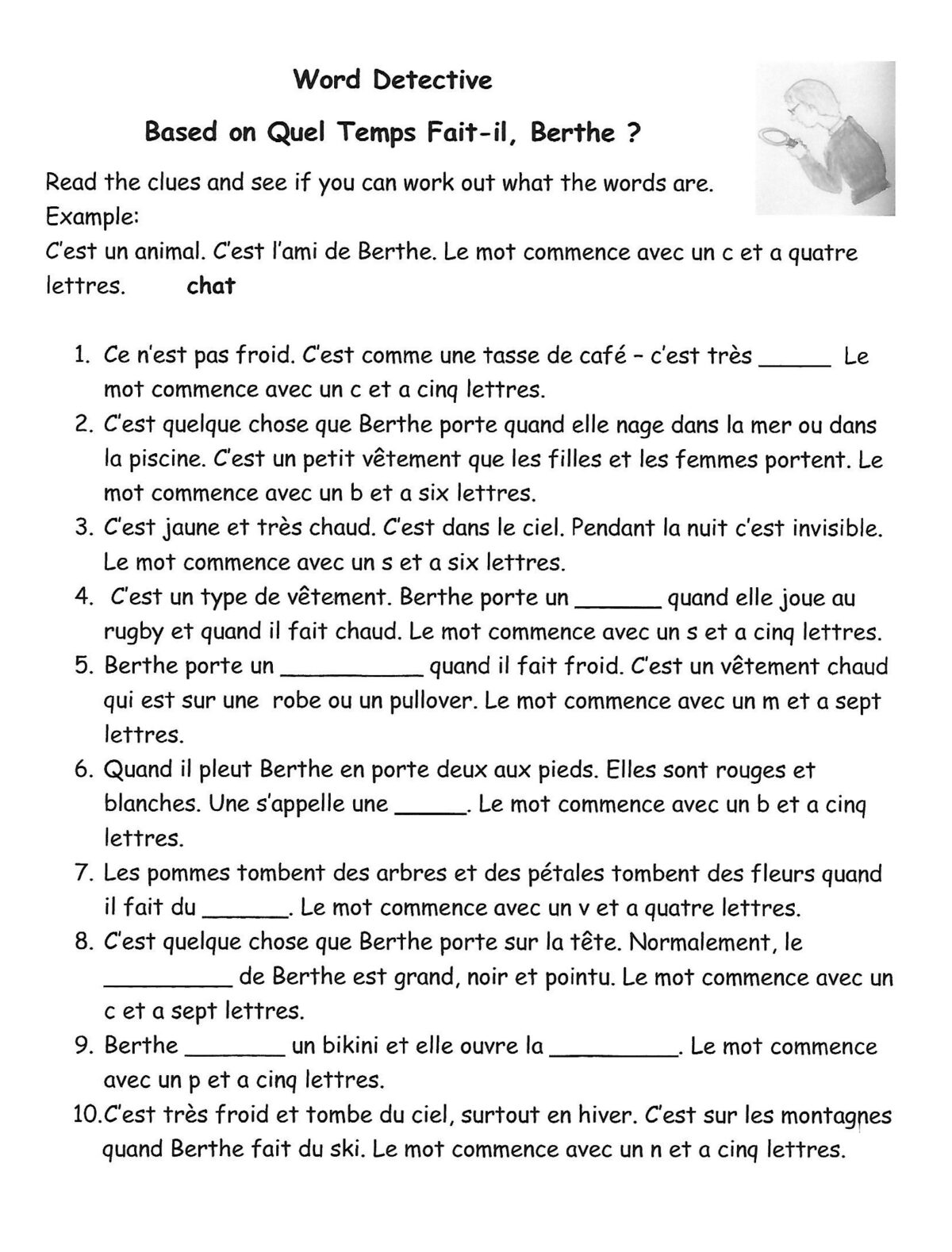 Word Detective - Bonjour Berthe!